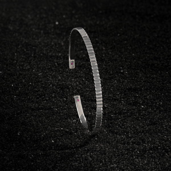 Men's 925 Solid Silver Gear 4mm Cuff Bracelet - Atolyestone