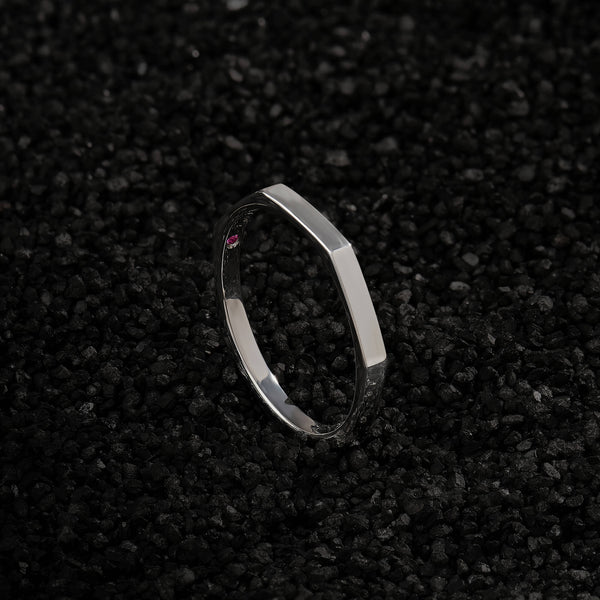Men's Geometric Band Ring in 925 Sterling Silver - Atolyestone