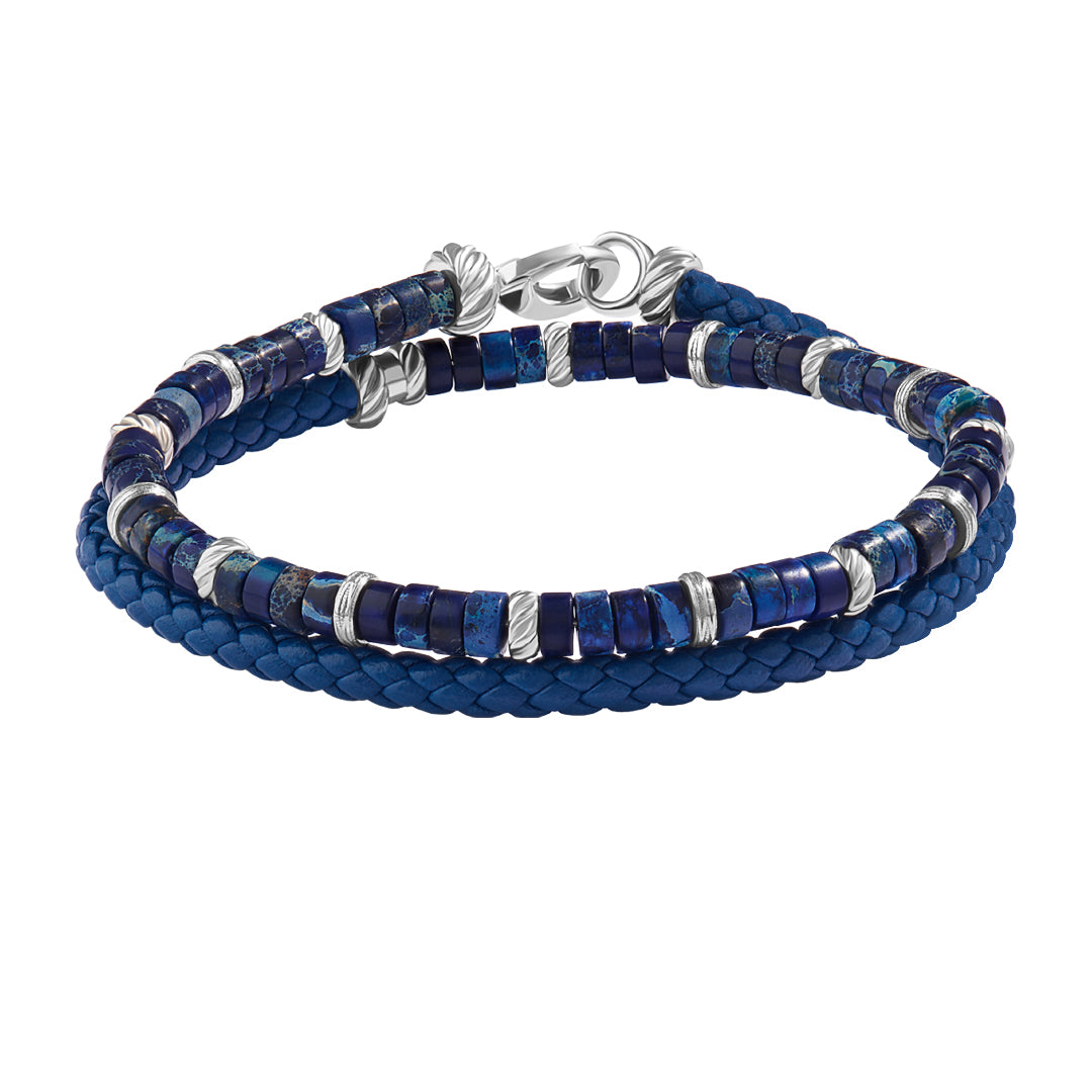 Jasper Heishi Beads and Leather Wrap Bracelet - Atolyestone