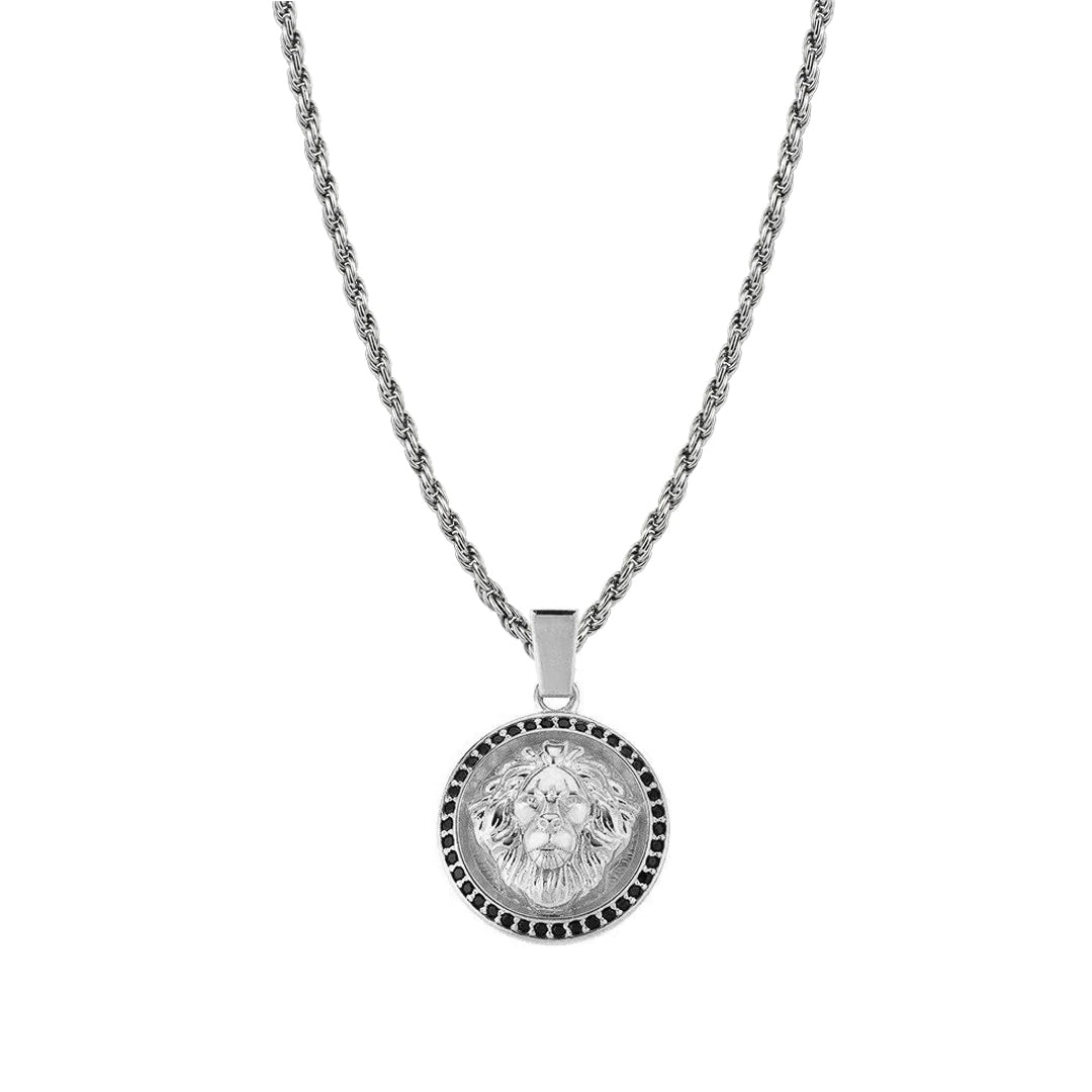 Men's Silver Leo Pendant with Necklace Chain - Atolyestone
