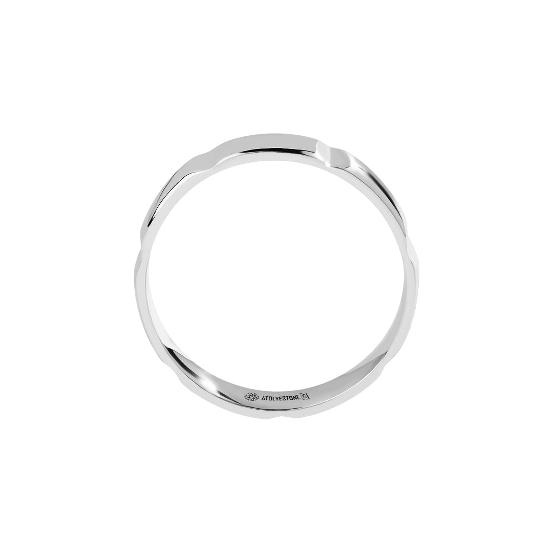 925 Solid Silver Rectangular Linked 2.50mm Wedding Band - Atolyestone