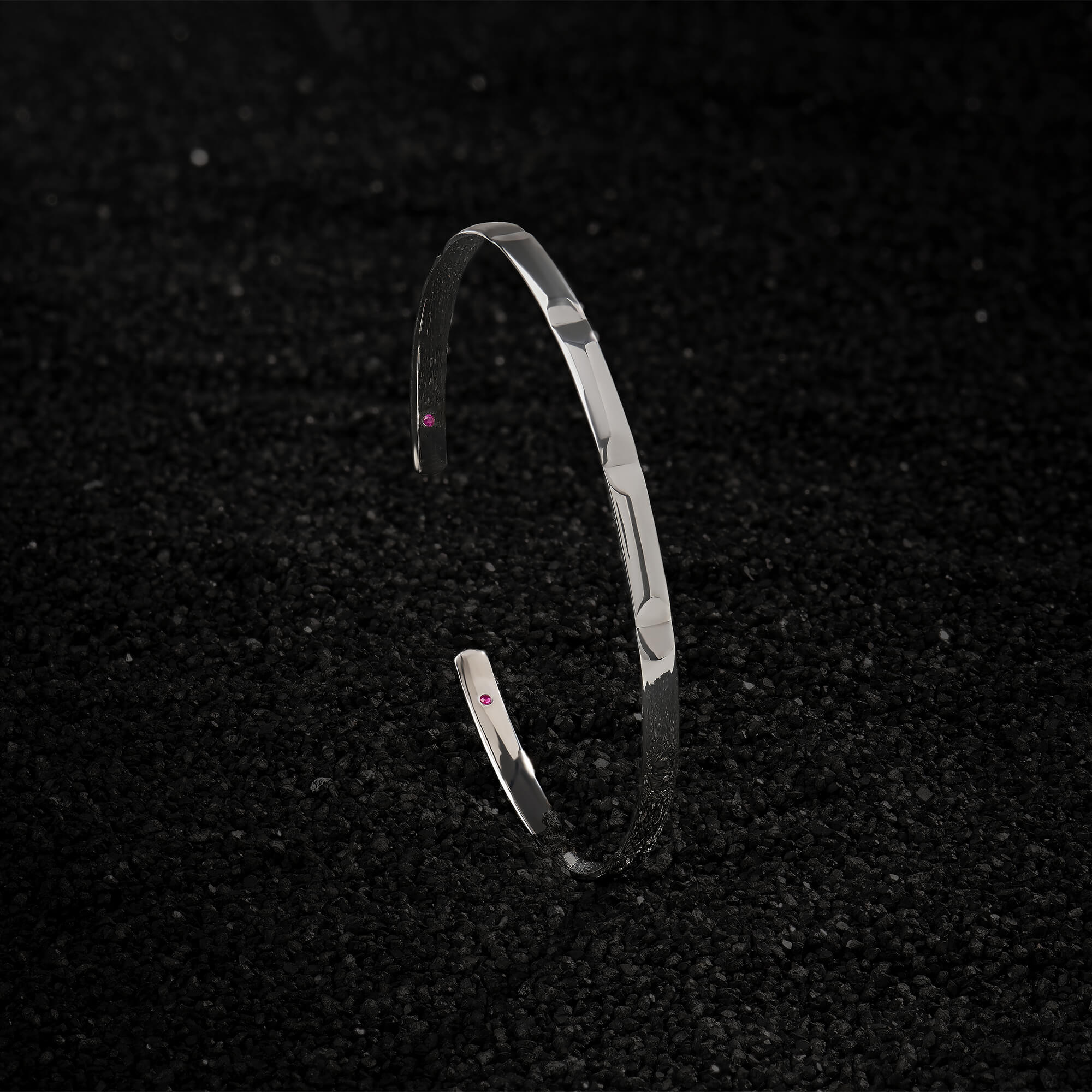 Men's 925 Solid Silver Rectangular Linked Cuff - Atolyestone