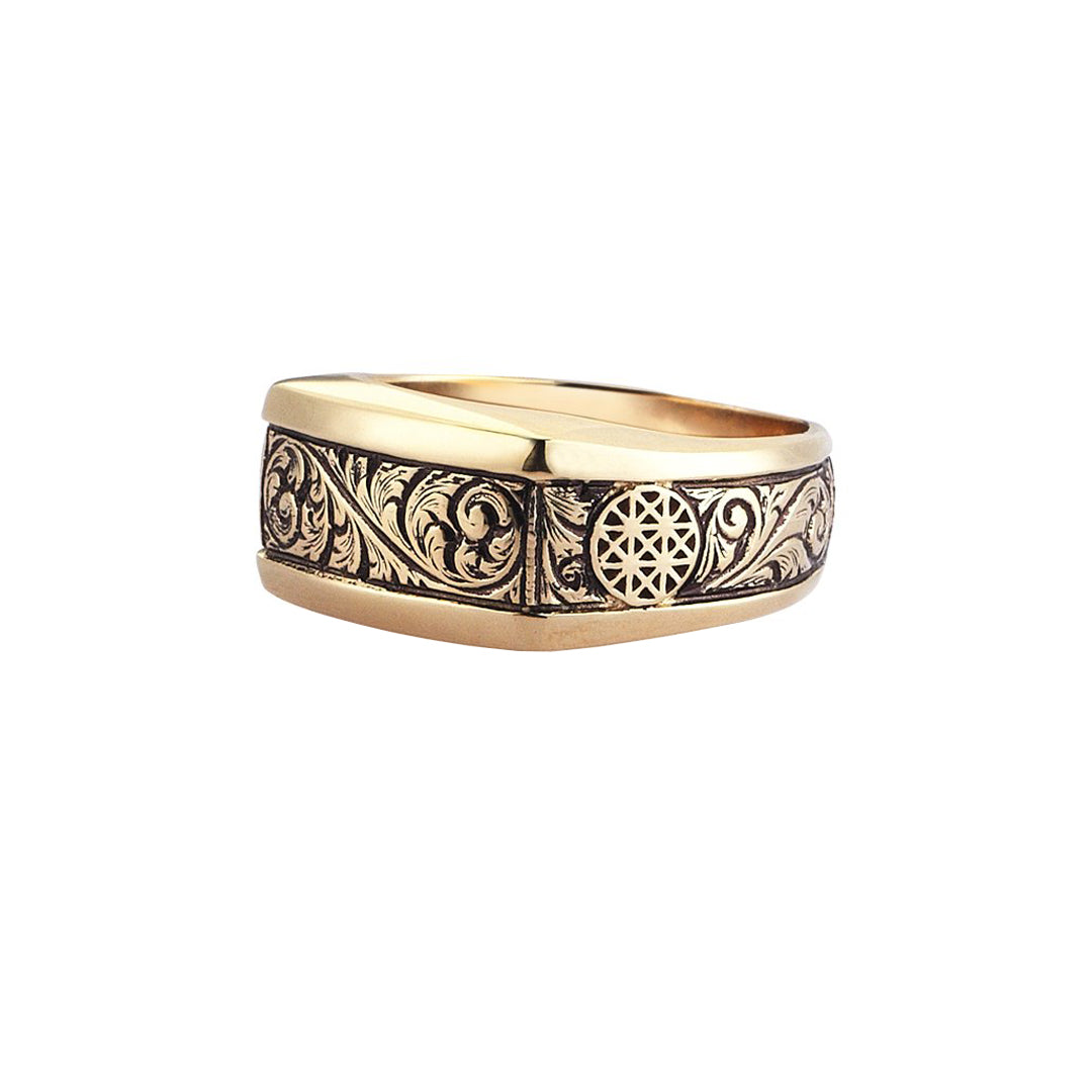 Men's Classic Edge Ring in Solid Gold - Atolyestone