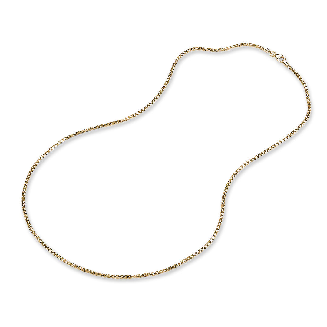 14K Real Gold Box Chain Necklace for Men - Atolyestone