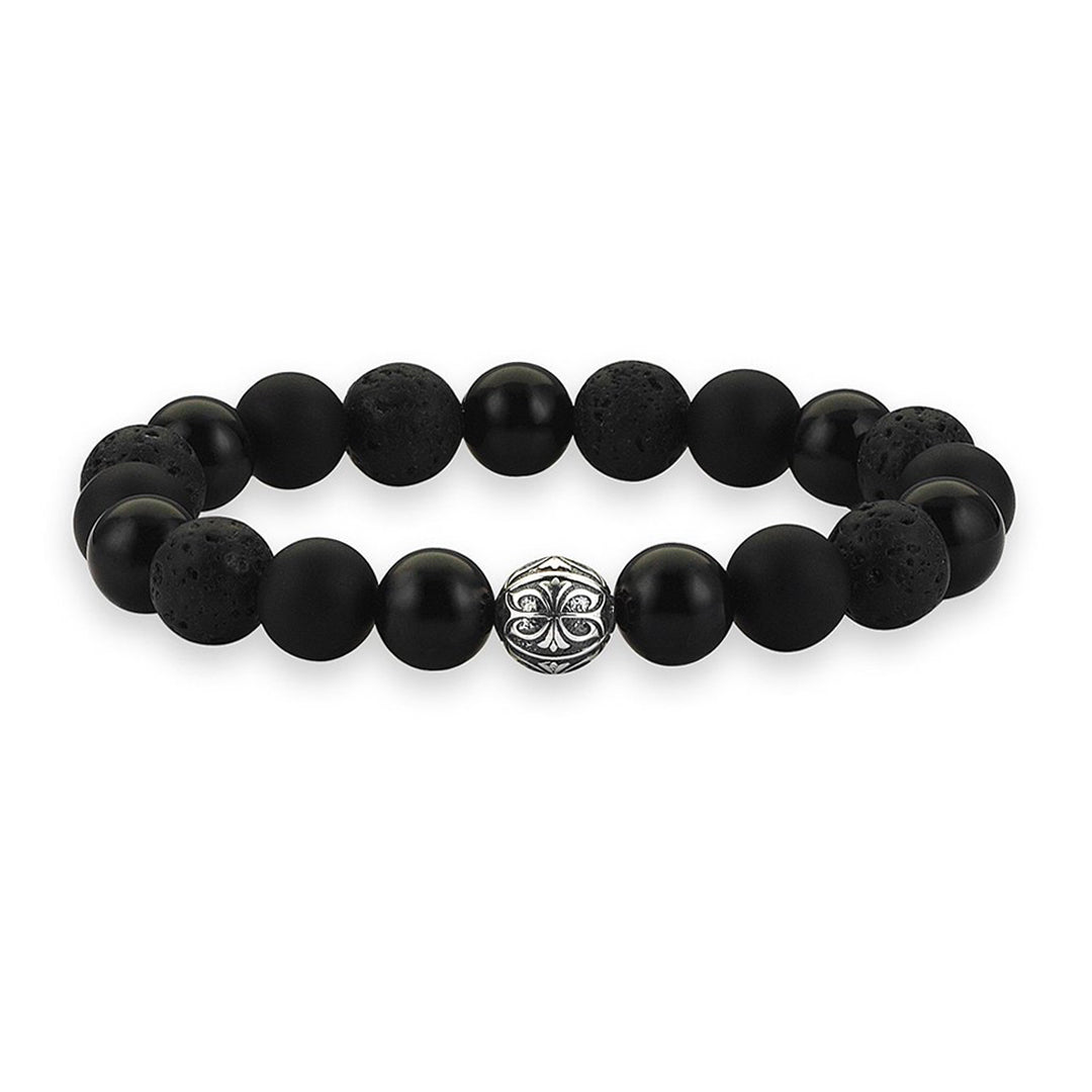 Men's Black Beaded Bracelet - Atolyestone