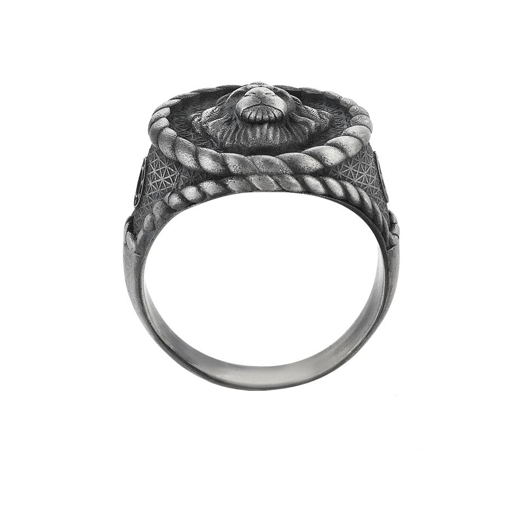 Men's Imperial Leo Ring in 925 Silver or Aged Silver - Atolyestone